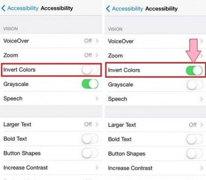 Turn on & View invert Colors Screen on iPhone, iPad