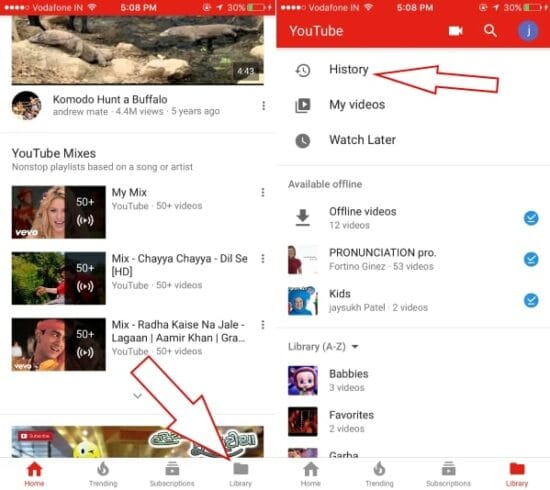 How to View & Clear Watch History YouTube iPhone app, Mac or PC