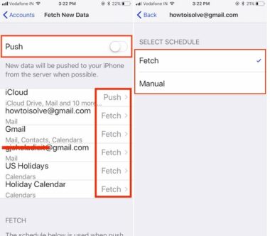 Fix Fetch New Data in Mail app Using Push or Fetch On iPhone, iPad