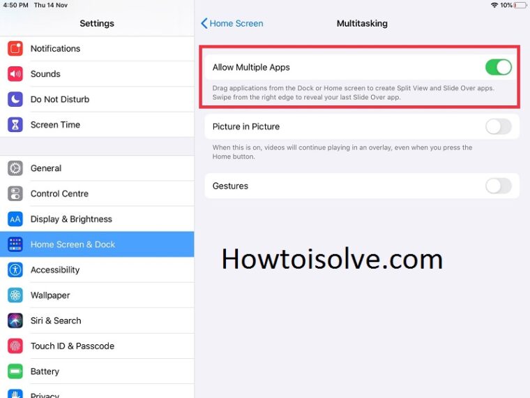 Fix Split View/Screen Not Working on iPad Pro/ Mini/Air: Multitasking