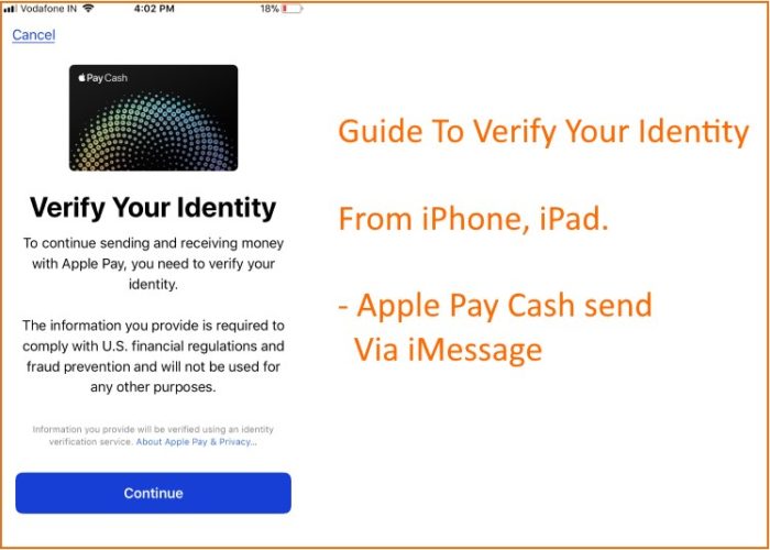 Fix “Verify your Identity” for Apple Pay Cash on Messages: iPhone, iPad ...