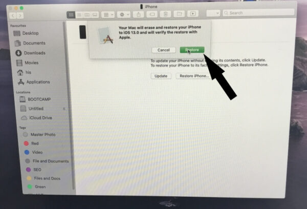 How to Restore iPhone using Finder on Mac OS tahoe 26