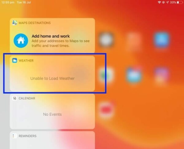Fix Pinned Weather Widget Not Working on iPad (iPadOS 16)
