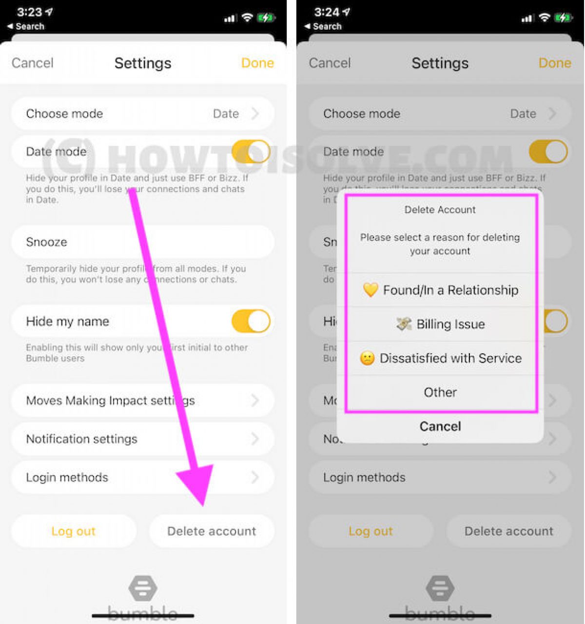 How to Permanently Delete Your Bumble Account on iPhone