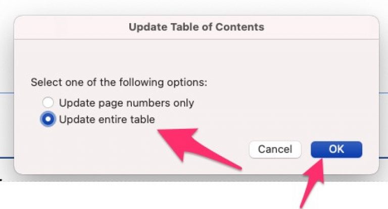 How To Insert A Table Of Contents In Word on Mac & Windows