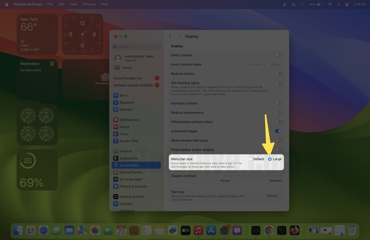 How to Change Menu Bar Size on Mac To Make Text, icon Bigger [Sonoma]